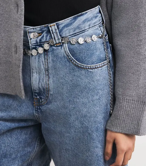 Claudie Pierlot Logo Embossed Chain Belt - Silver