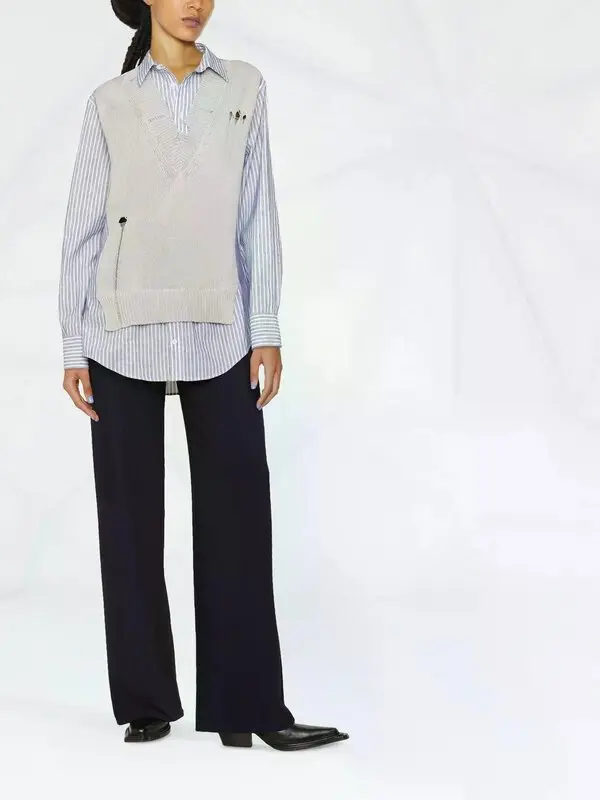 MAISON MARGIELA Layered Knit Detail Shirt