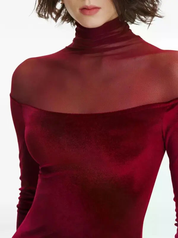 2310 STUDIO Velvet Turtleneck Maxi Dress - Red