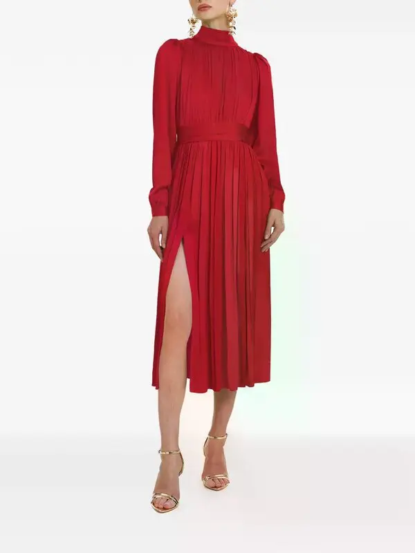 FRAMBOISE Otello Long-sleeve Midi Dress - Red