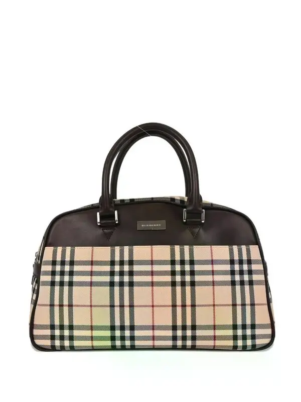 Burberry Check Pattern Tote Bag - Neutrals
