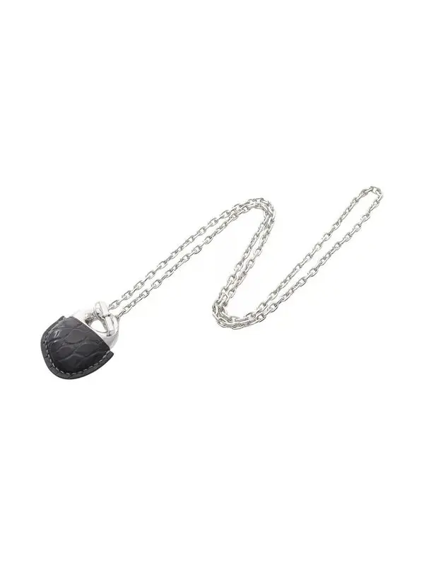 Hermès Tone Crocodile-effect Pendant Necklace