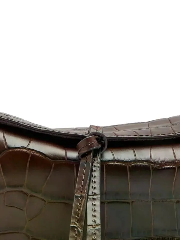 Staud Croc-effect Leather Shoulder Bag - Brown