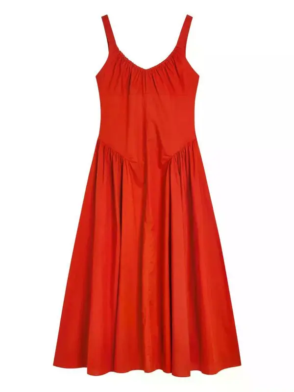 Faithfull The Brand Olas Ruched Midi Dress
