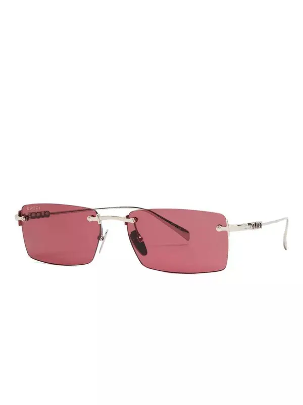 Gucci Rectangle-frame Sunglasses - Silver