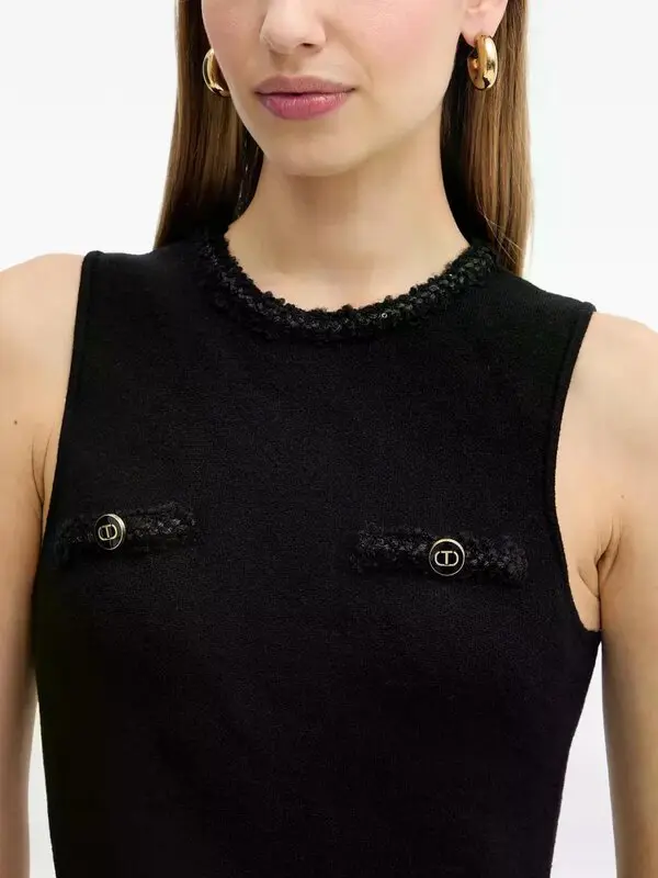 TWINSET Button-detail Trim Mini Dress