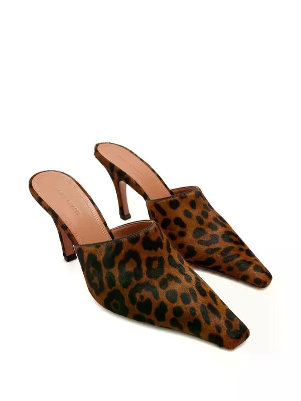 Amina Muaddi Jamie Leopard-print Heeled Mules