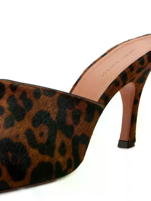 Amina Muaddi Jamie Leopard-print Heeled Mules