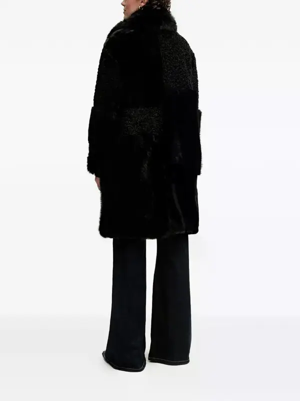 Dkny Faux-fur Trim Coat