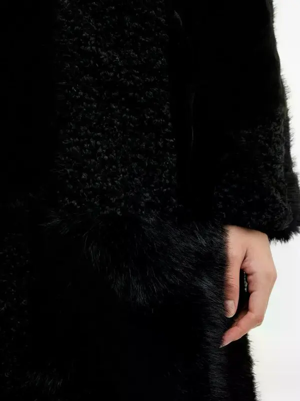 Dkny Faux-fur Trim Coat