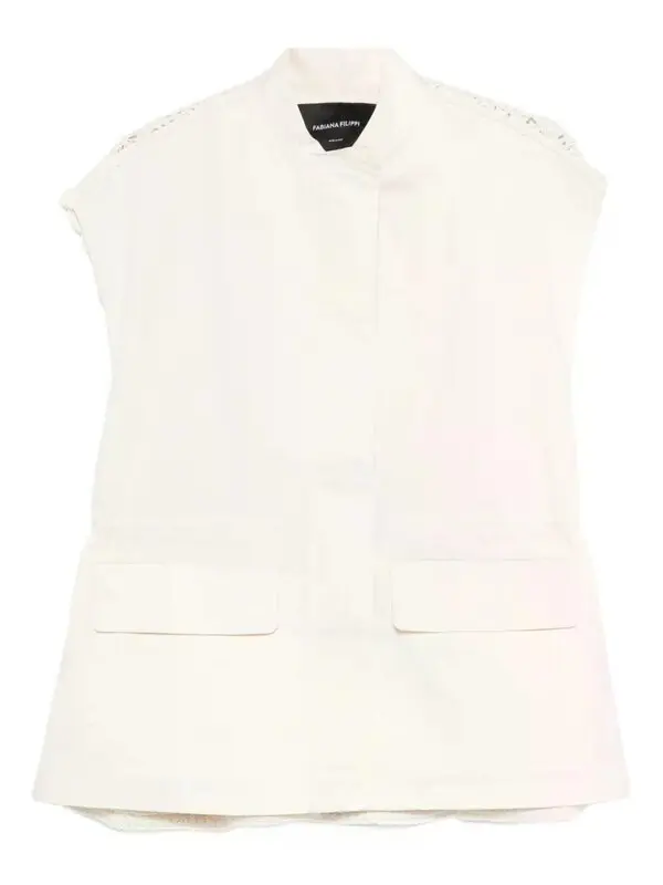 Fabiana Filippi Crochet-panel Waistcoat - Neutrals