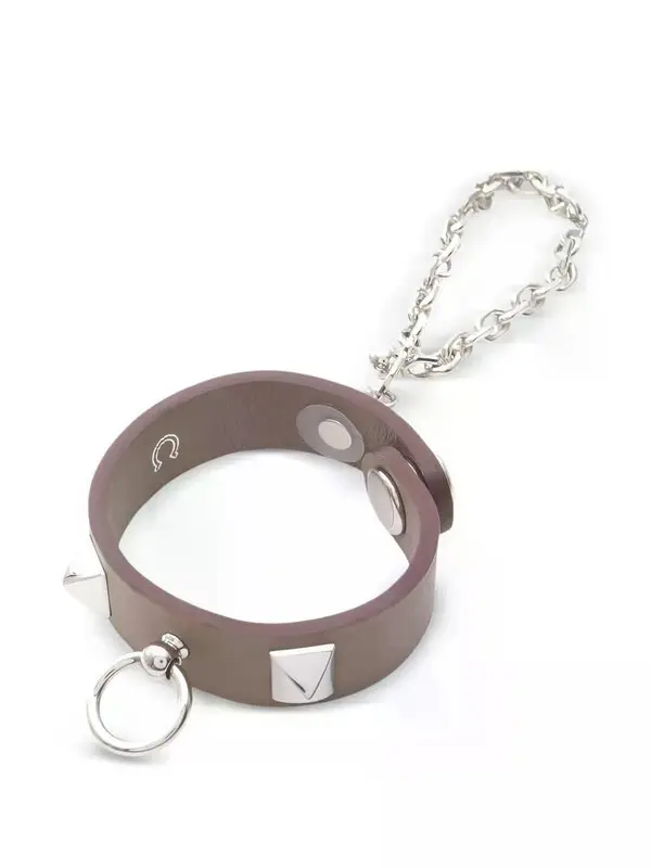 Hermès Leather Glove Clip With Silver-tone Hardware - Brown
