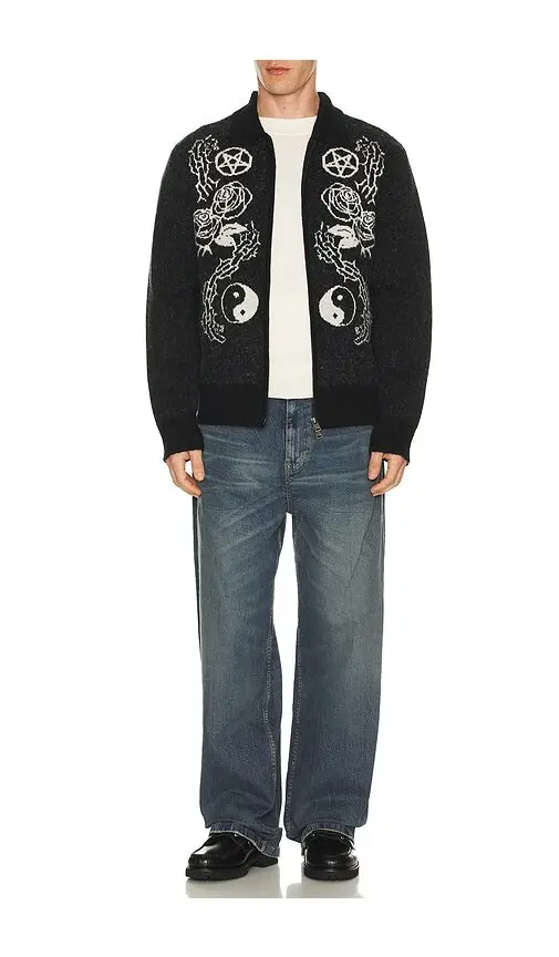 ALLSAINTS Warner Cardigan With Graphic Knit