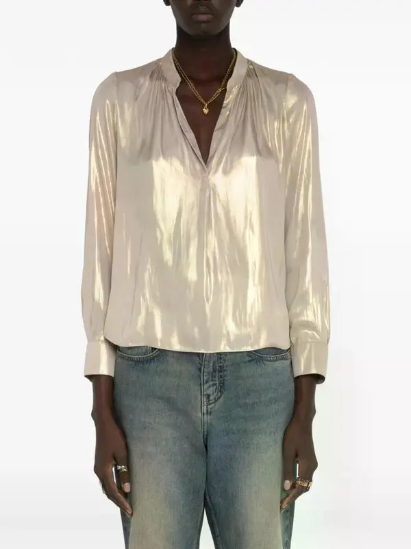 Zadig&Voltaire Metallic V-neck Blouse