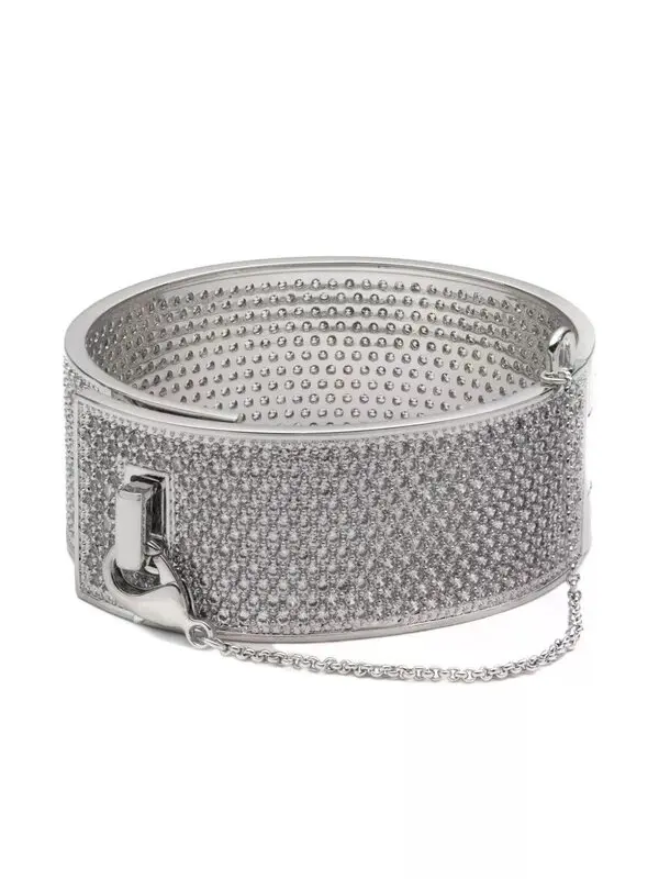 Eddie Borgo Crystal Pavé Embellished Cuff Bracelet - Silver