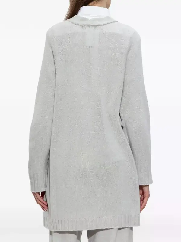 Fabiana Filippi Long Sleeved V-neck Cardigan With Patch Pockets - Grey