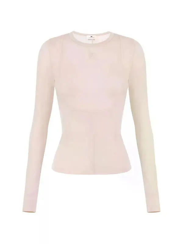 Elisabetta Franchi Long Sleeve Crewneck T-shirt - Neutrals
