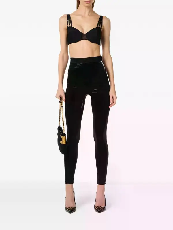 Elisabetta Franchi Jersey And Tulle Bra With Elastic Straps