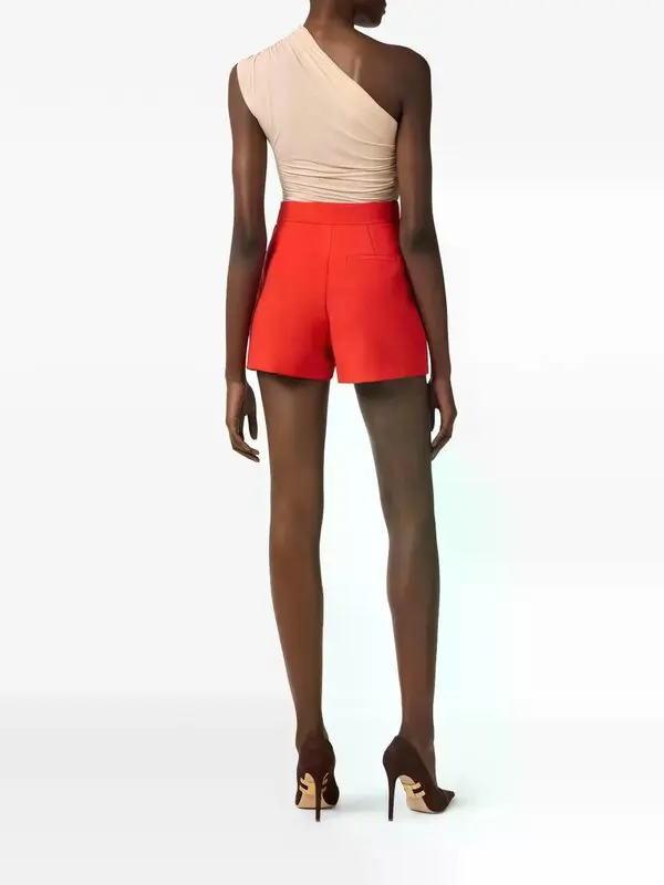 Elisabetta Franchi Lightweight Crêpe Shorts With Raw-edge Detailing - Red