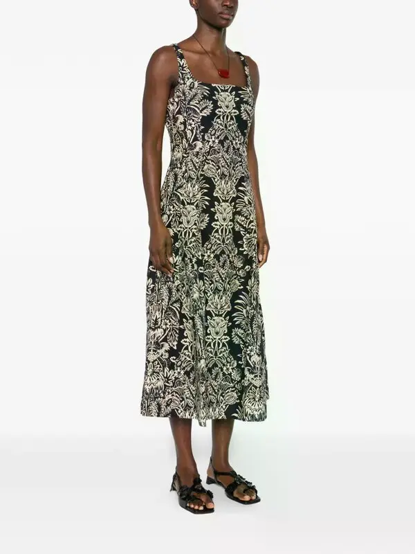 Ulla Johnson Natalia Floral Print Midi Dress