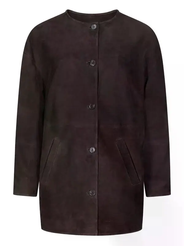 Loulou De Saison Suede Button-up Coat - Brown