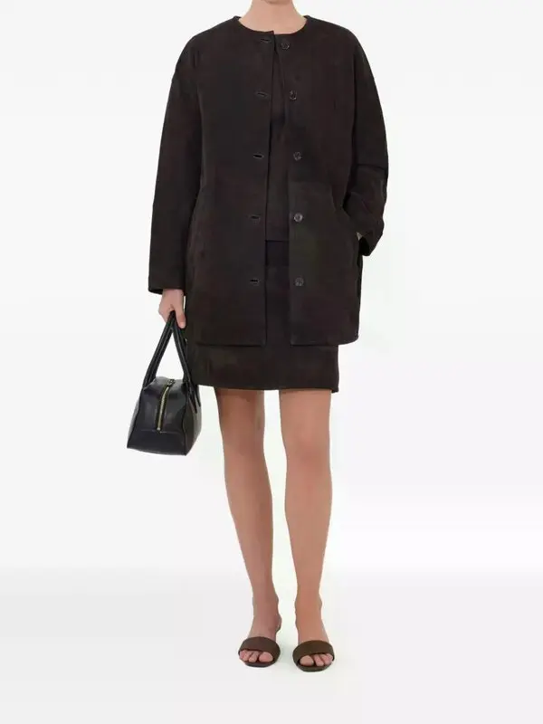Loulou De Saison Suede Button-up Coat - Brown