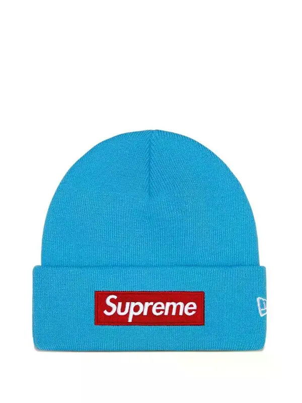 Supreme X New Era Logo Beanie Hat - Blue