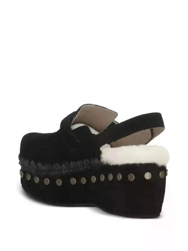 Mou Buckle-detail Leather Mules - Black