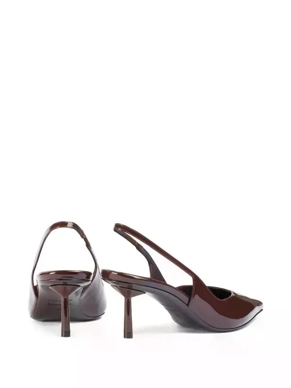 LE SILLA Vivienne Patent Leather Slingback Pumps - Brown