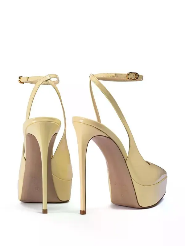 LE SILLA Slingback Platform-heel Pumps - Yellow