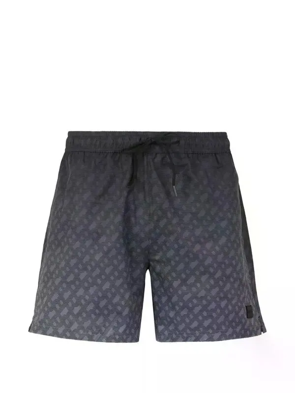 BOSS Monogram-pattern Swim Shorts - Grey