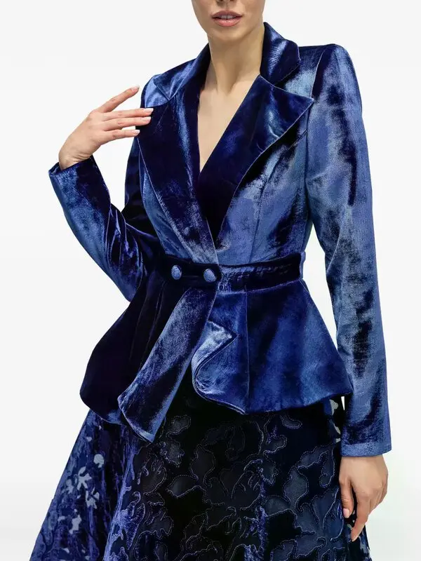 ARAFTU Lace Skirt And Velvet Blazer Suit