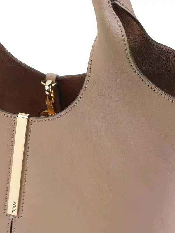 TOD'S Leather Tote Bag - Neutrals