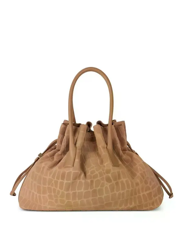 Elisabetta Franchi Crocodile-effect Tote Bag - Neutrals