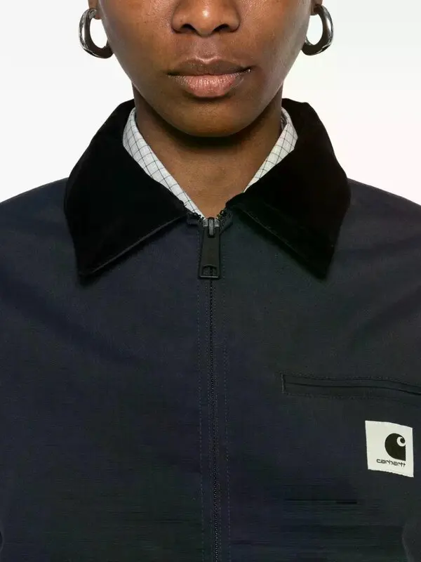 Carhartt Work In Progress Newkirk Summer Zip Jacket With Velvet Collar - Blue