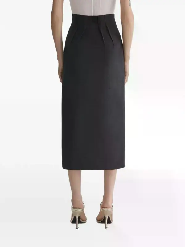 MUGLER Belted Pencil Skirt With Side Slit