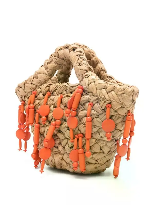 SIMONMILLER Raffia Bead Tote