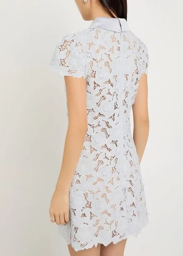 SELF-PORTRAIT Guipure Lace Mini Dress - Blue