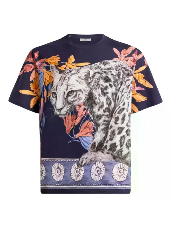 Etro Placed-print Cotton T-shirt