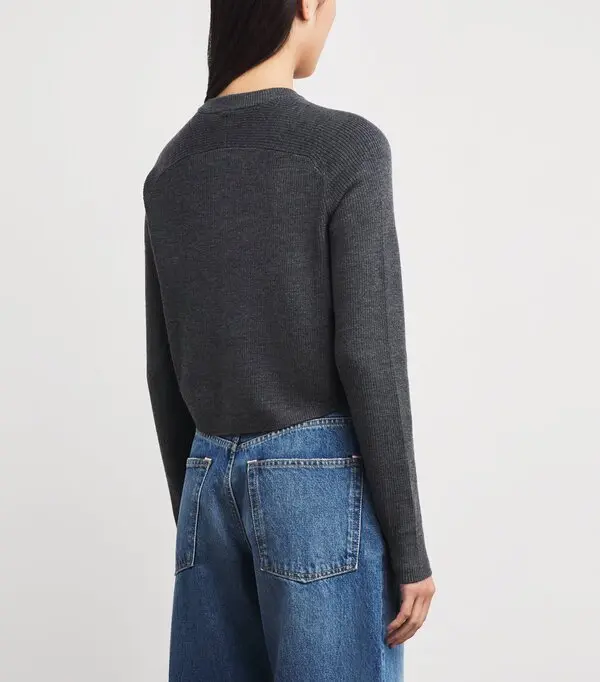 Maje Amour" Button Rib-knit Wool Cardigan - Black