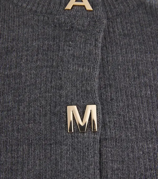Maje Amour" Button Rib-knit Wool Cardigan - Black