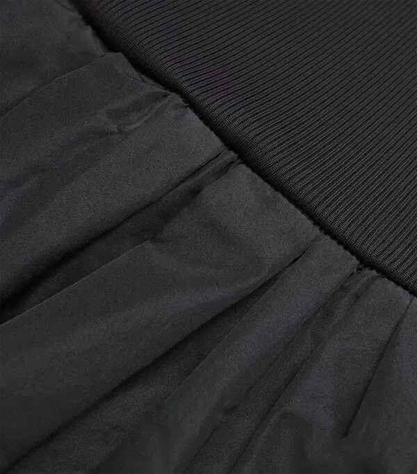 Maje Rib-knit Taffeta Midi Dress