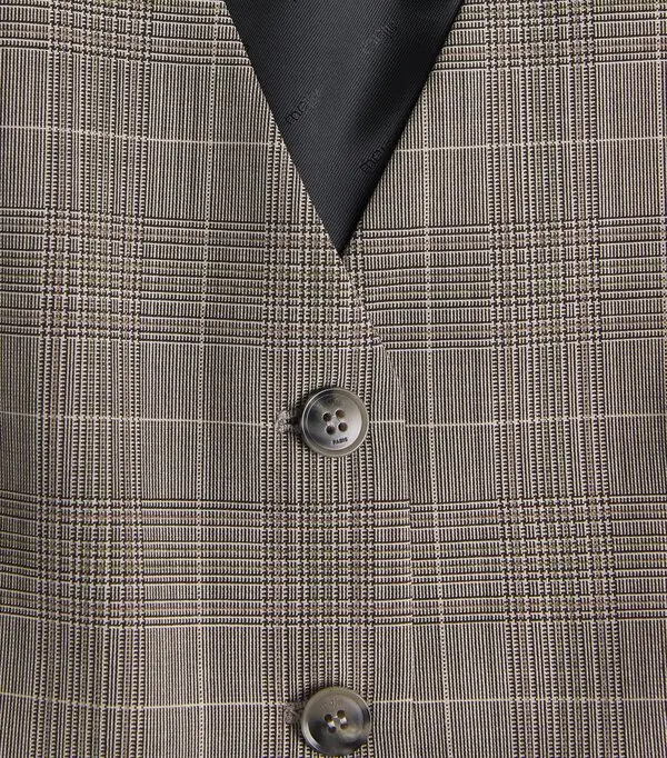 Maje Wool-blend Check Sleeveless Waistcoat - Black
