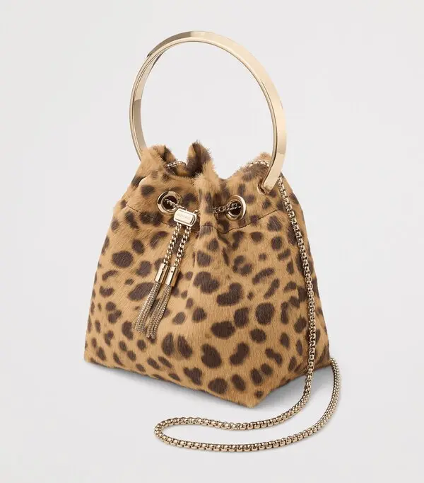 JIMMY CHOO Leopard Print Bon Bon Bag