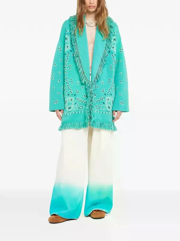 Alanui Jacquard Fringe Cardigan-coat