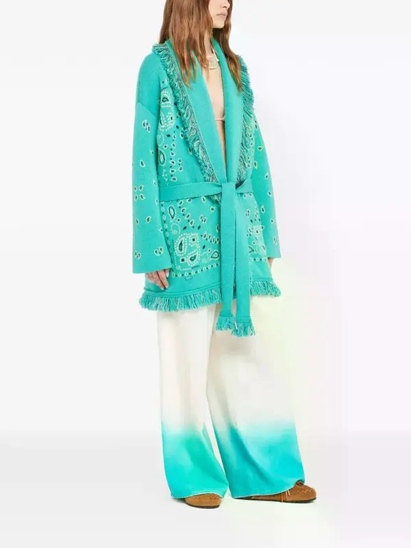 Alanui Jacquard Fringe Cardigan-coat
