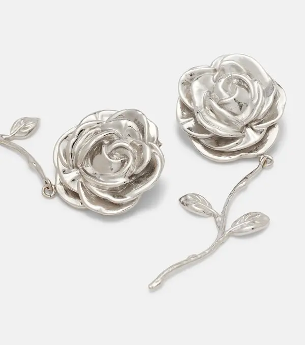 Magda Butrym Floral Drop Earrings - Silver