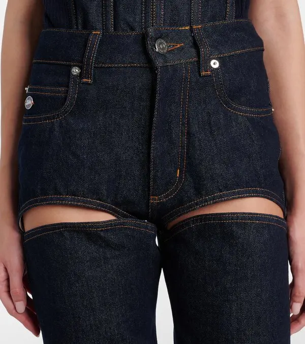 JEAN PAUL GAULTIER Cutout Straight Leg Jeans