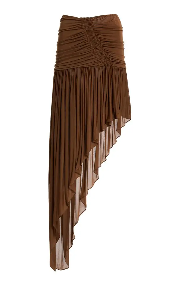 Christopher Esber Orion Swept Ruched Mini Skirt - Brown