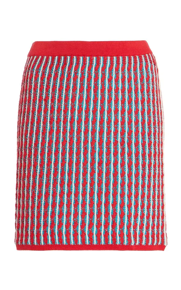Escvdo Mito Knit Cotton Mini Skirt